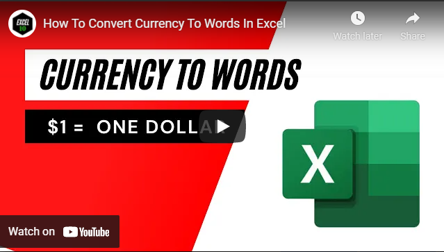 MS Excel Tutorial - How to Convert Any Currency to Words in Excel
